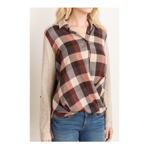Mystree | Tops | Mystree Terry Mix Plaid Mix Top | Poshmark